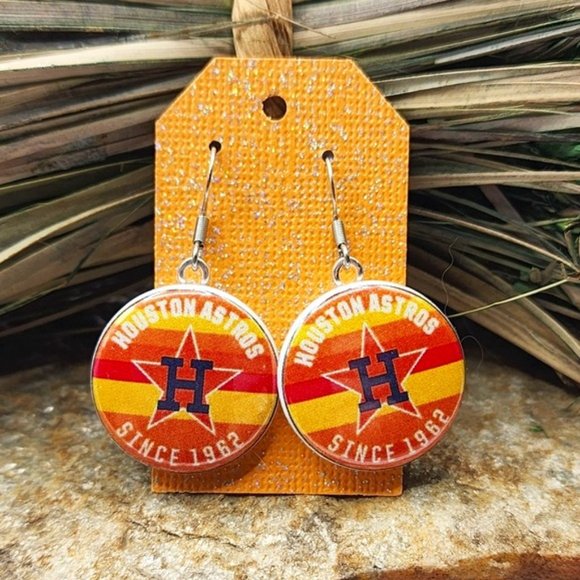 Bad Cat Craft | Jewelry | Houston Astros Earrings Retro Astros Mlb ...